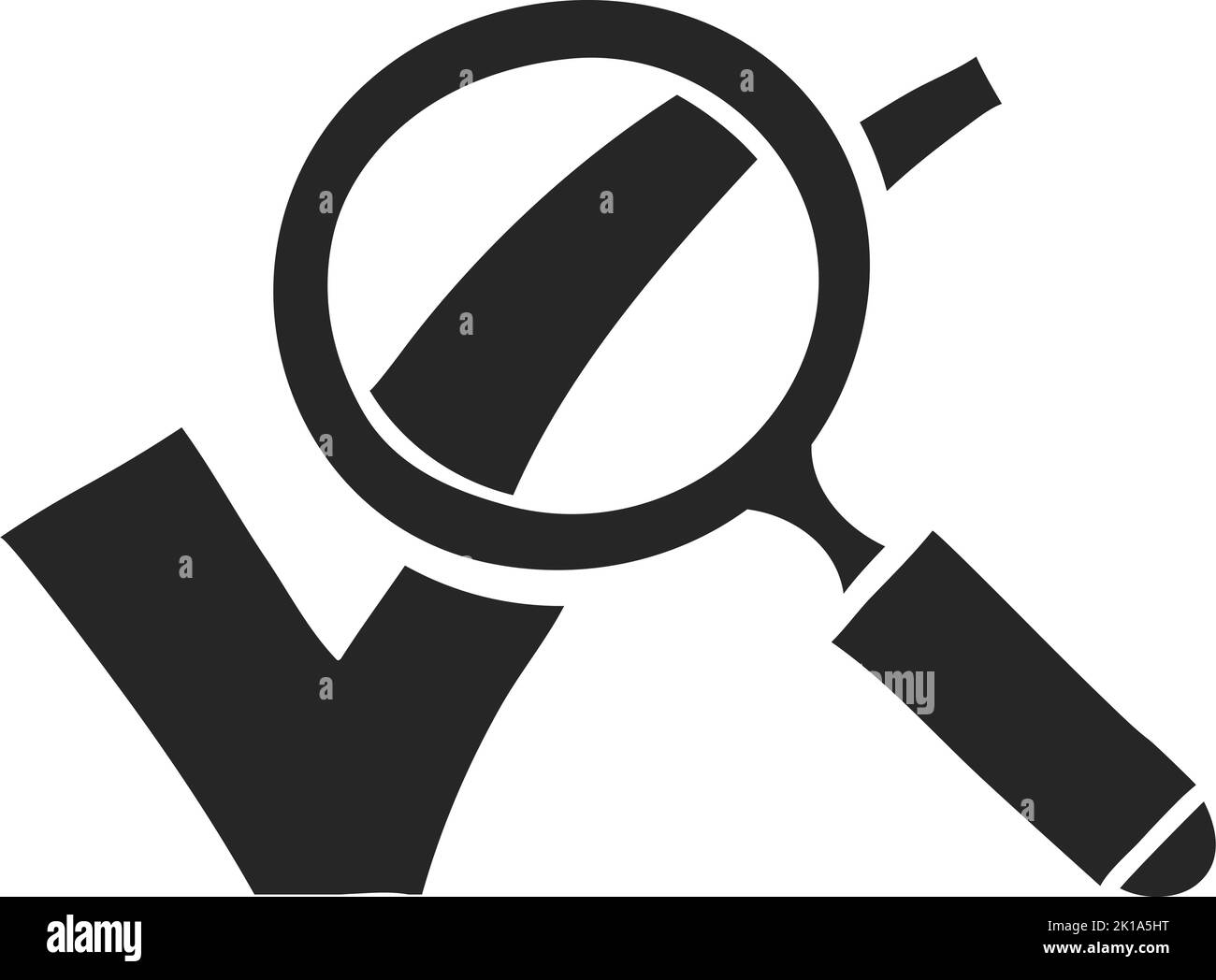 Hand drawn Magnifier check mark vector illustration Stock Vector Image & Art - Alamy