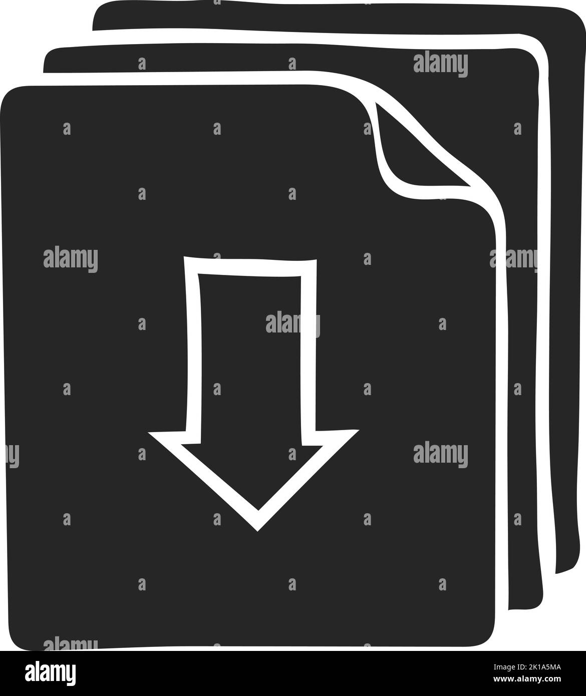 Hand drawn Multiple download arrow vector illustration Stock Vector ...