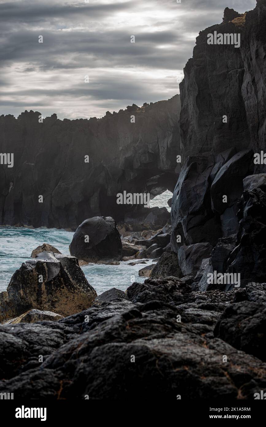 Rocky coast of Cap Mechant, Réunion Island, France Stock Photo - Alamy