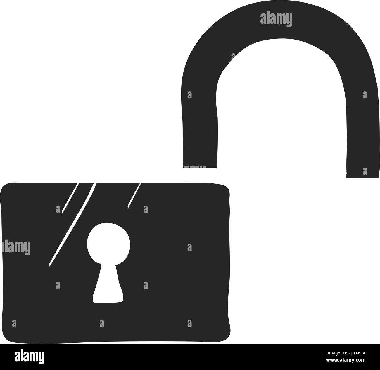 Hand drawn Padlock unlocked vector illustration Stock Vector Image ...