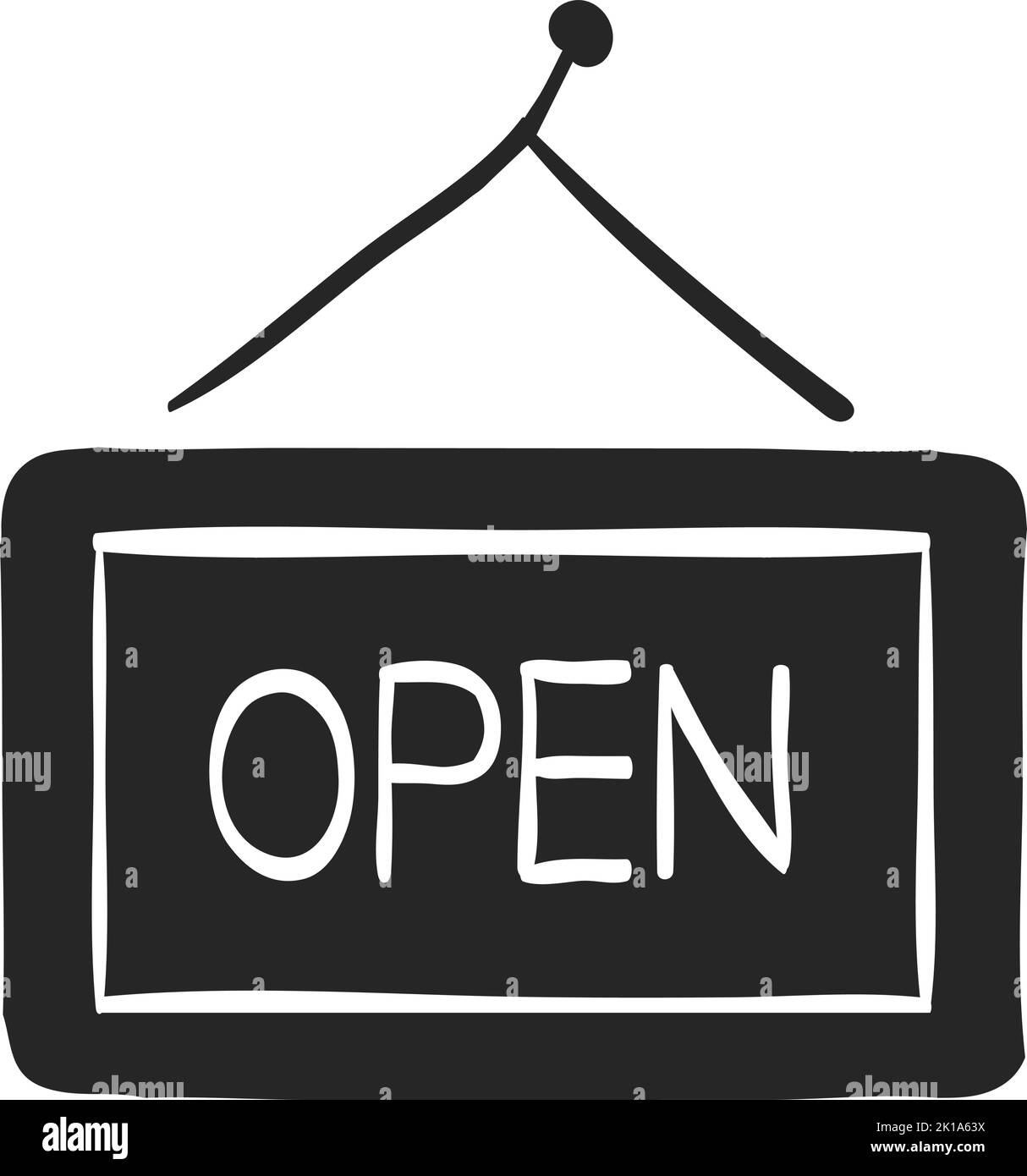 Hand drawn Open sign vector illustration Stock Vector Image & Art - Alamy