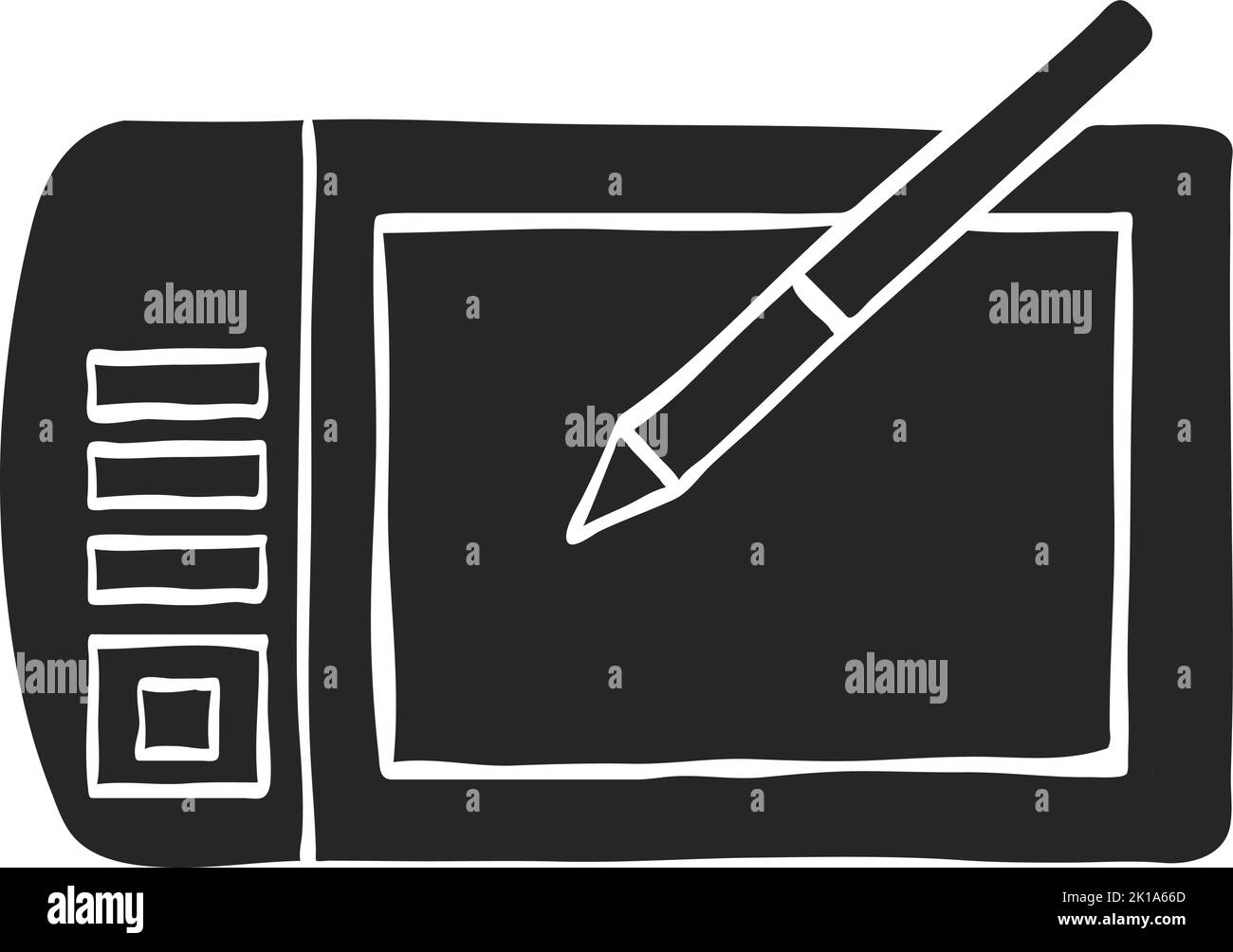 Hand drawn Drawing tablet vector illustration Stock Vector Image & Art ...