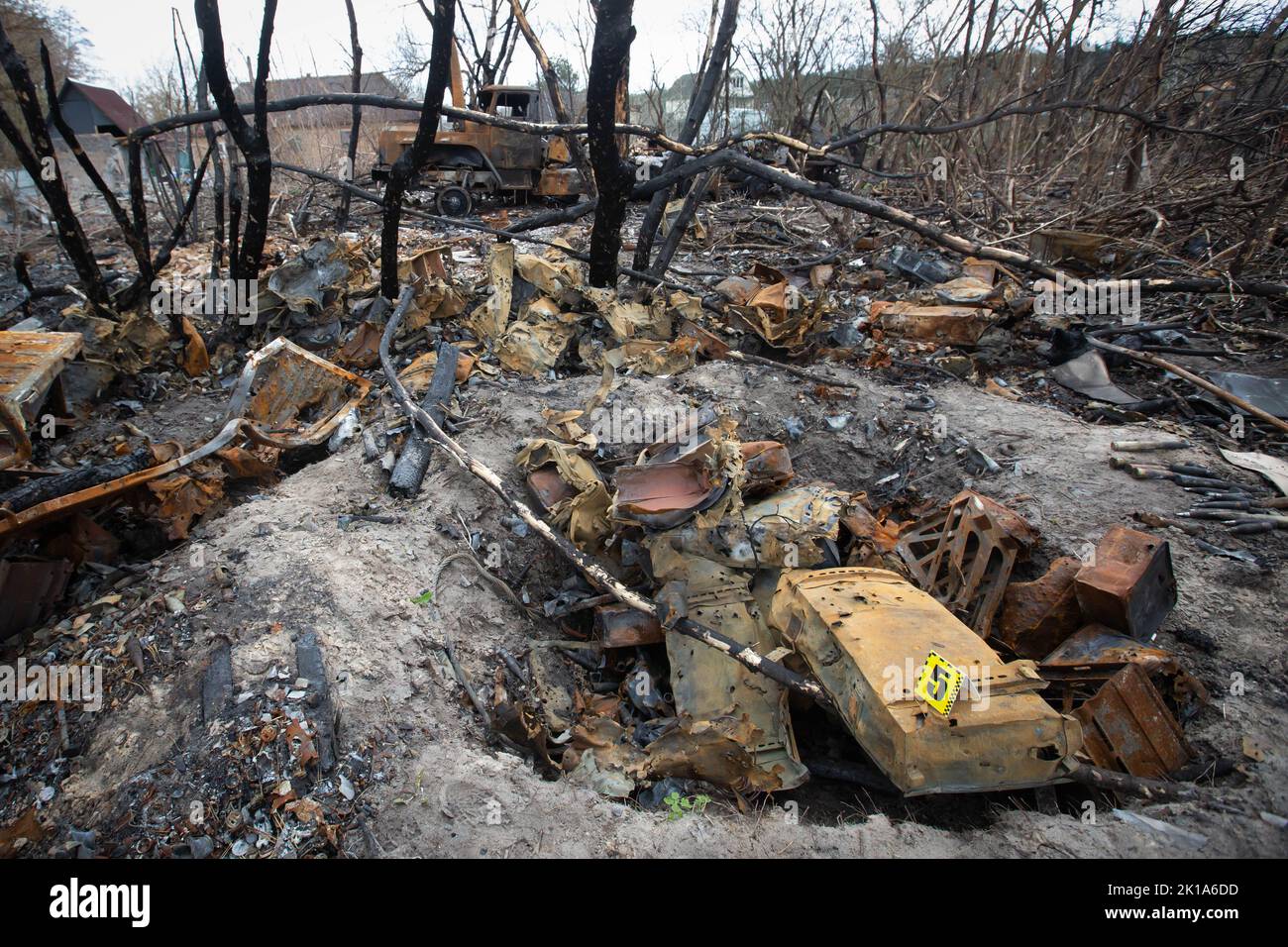 Russian armored vehicles destroyed by the Ukrainian army in the village ...