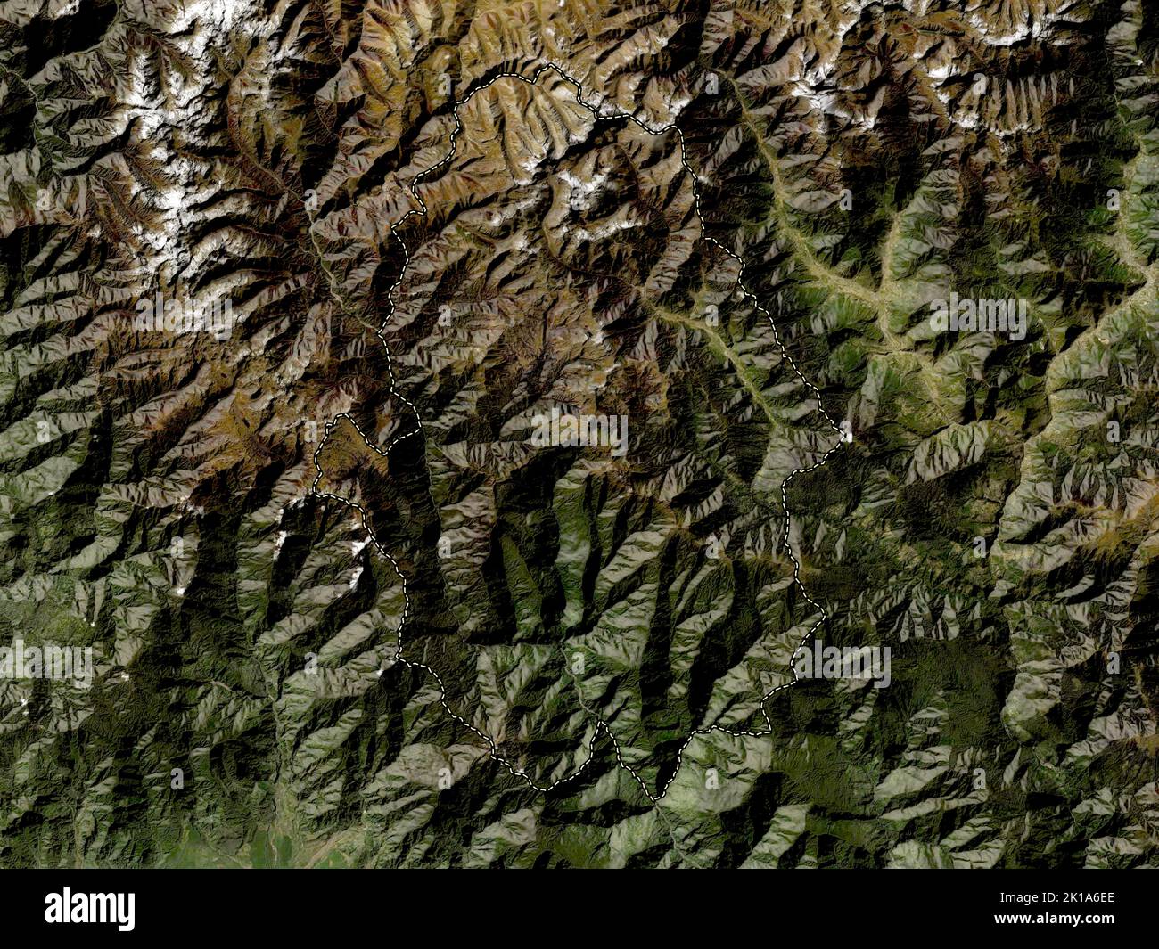 Haa, district of Bhutan. Low resolution satellite map Stock Photo - Alamy