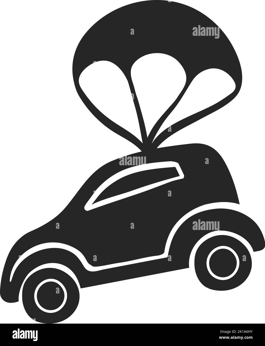 Hand drawn Car parachute vector illustration Stock Vector Image & Art ...