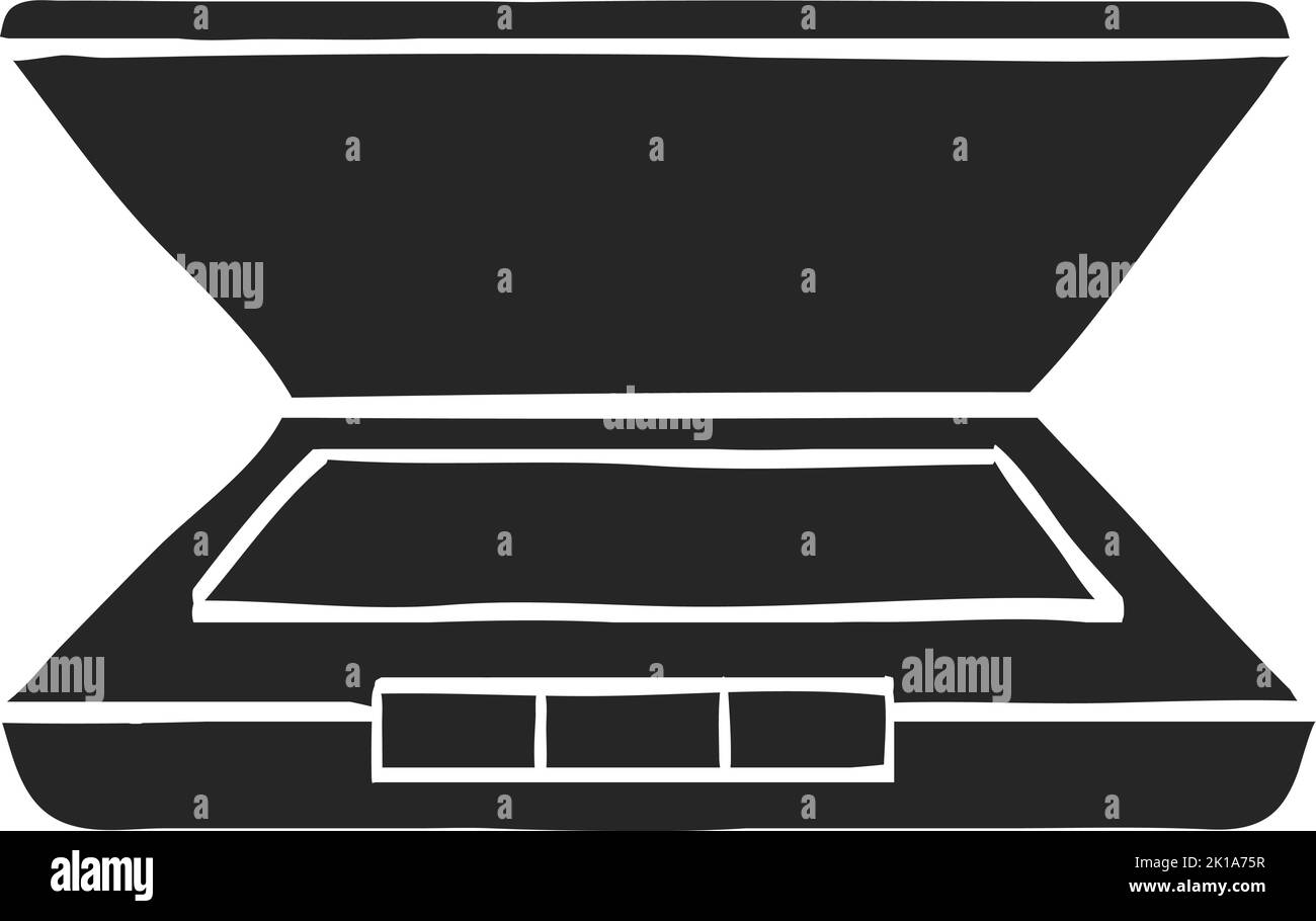 Hand drawn Scanner icon in flat style color vector illustration Stock ...