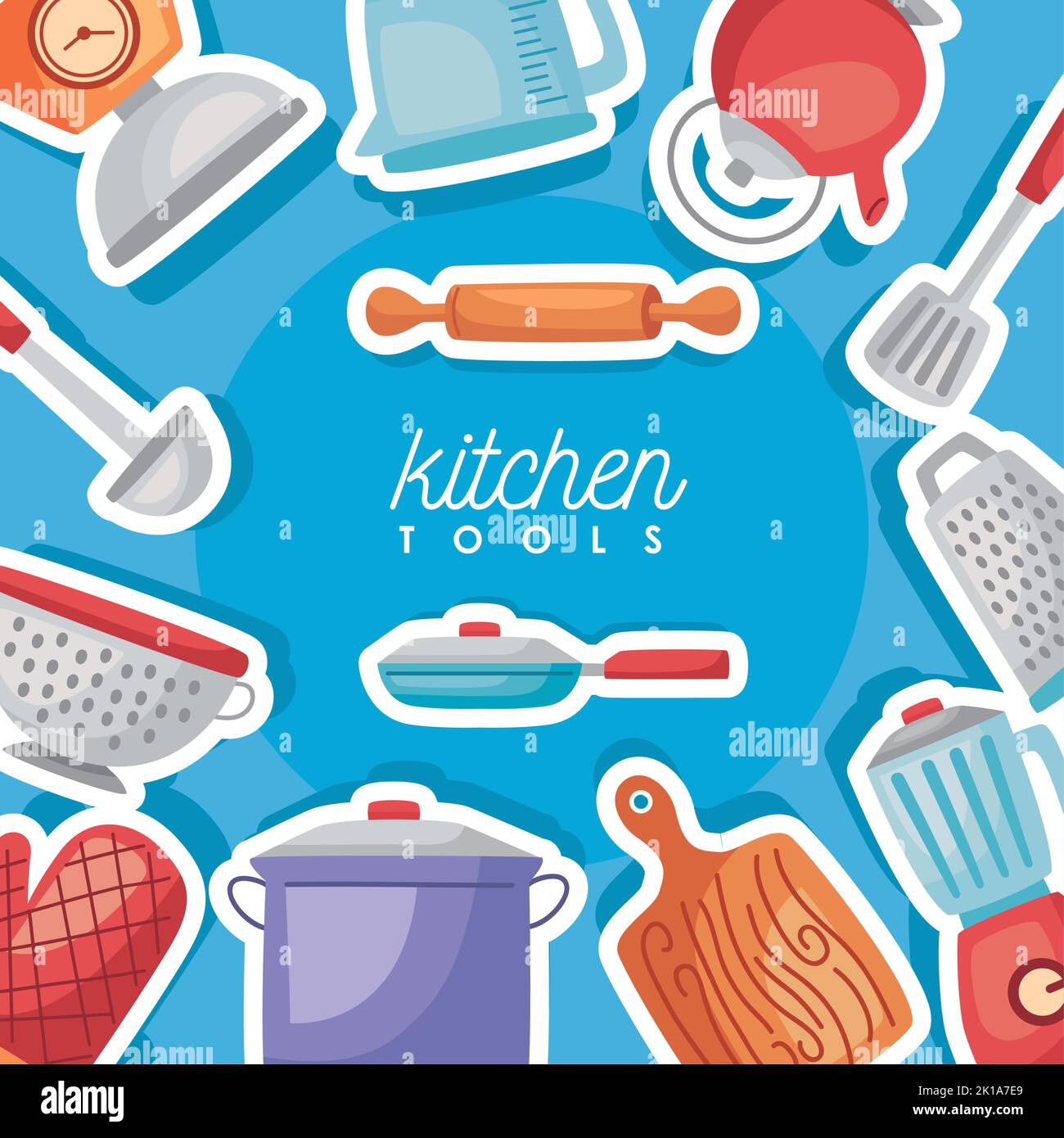 kitchen tools lettering frame poster Stock Vector Image & Art - Alamy