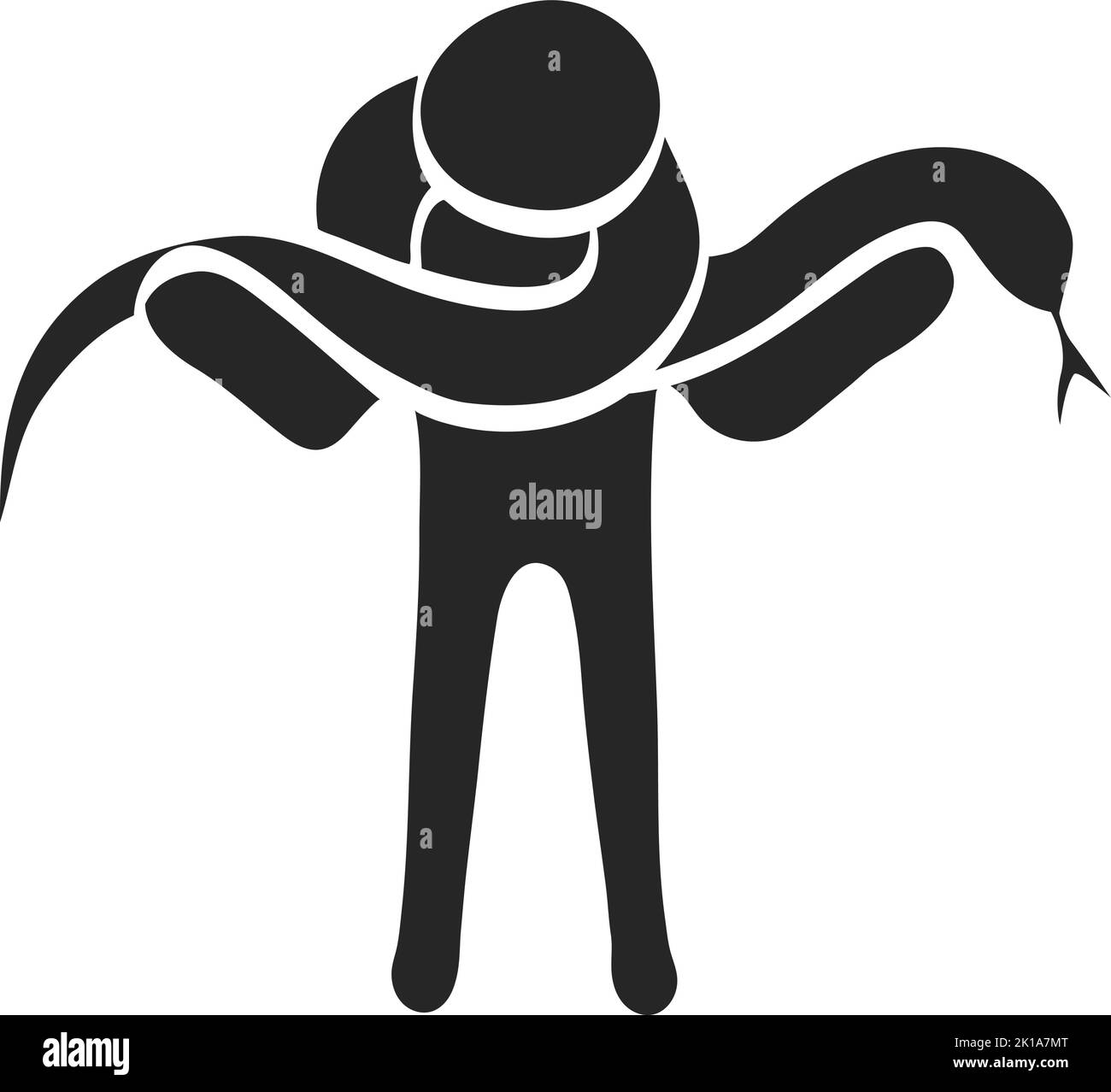 Hand drawn Man holding snake vector illustration Stock Vector Image ...