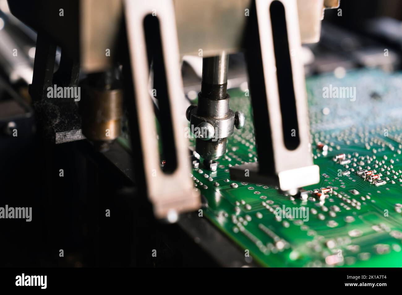 SMD surface-mount device working on printed circuit board PCB mounting ...