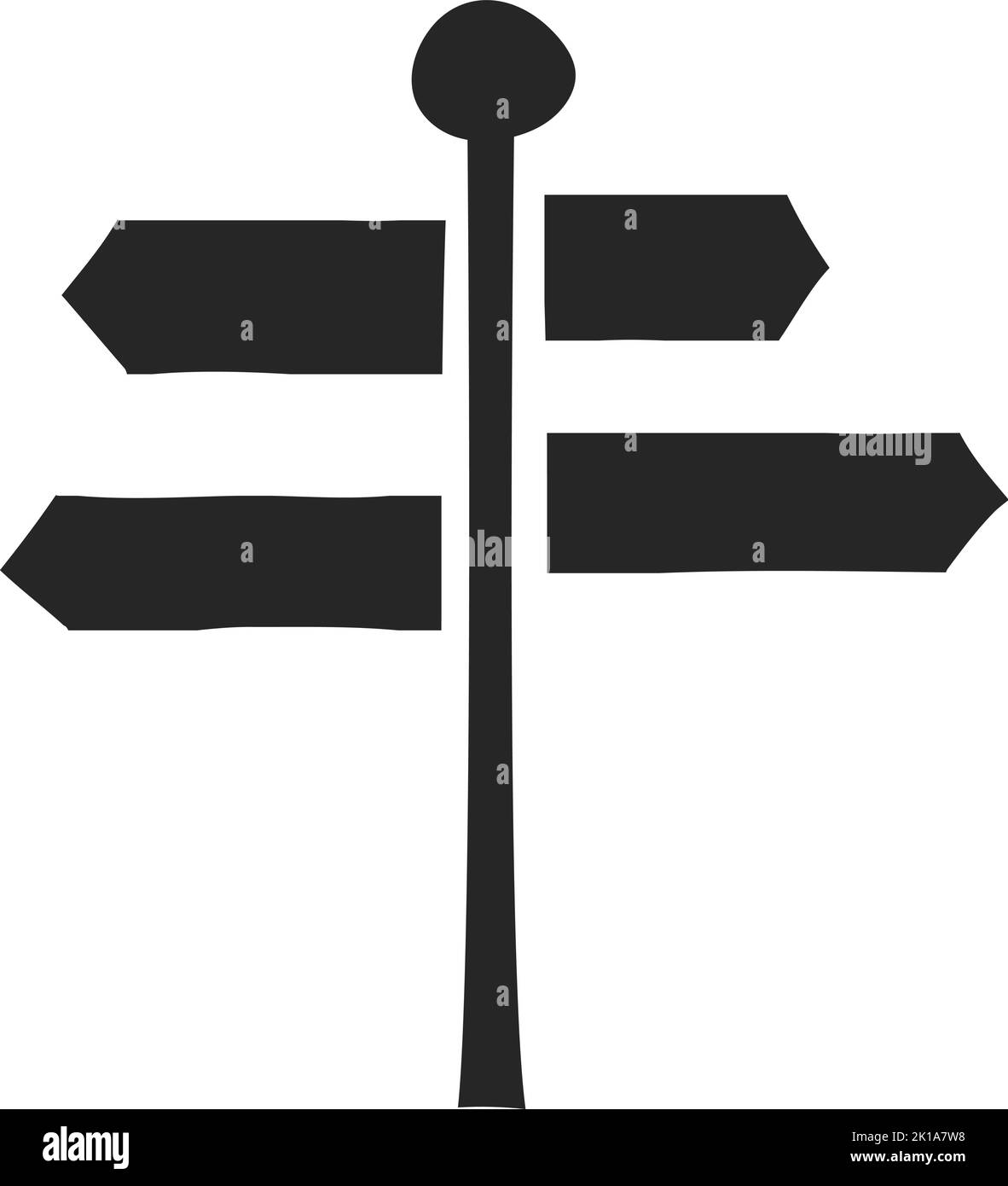 Hand drawn Road sign post vector illustration Stock Vector Image & Art ...