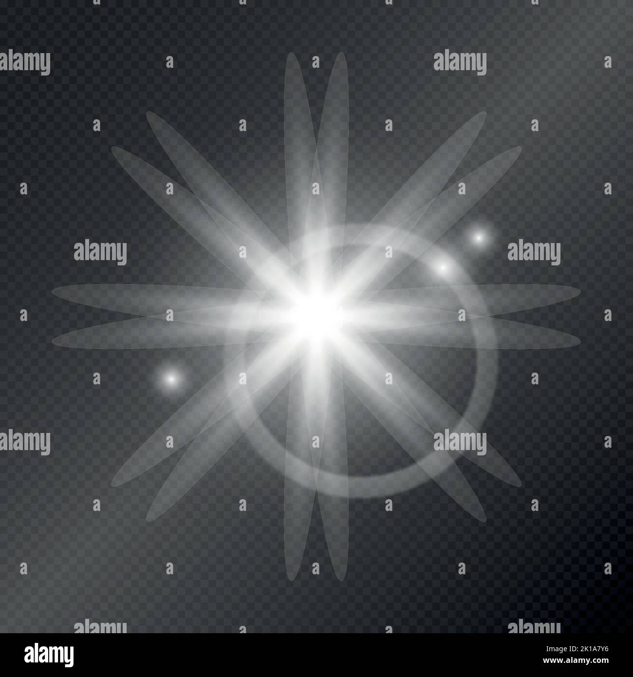 Realistic lighting, light beam glare glow on a dark background - Vector ...