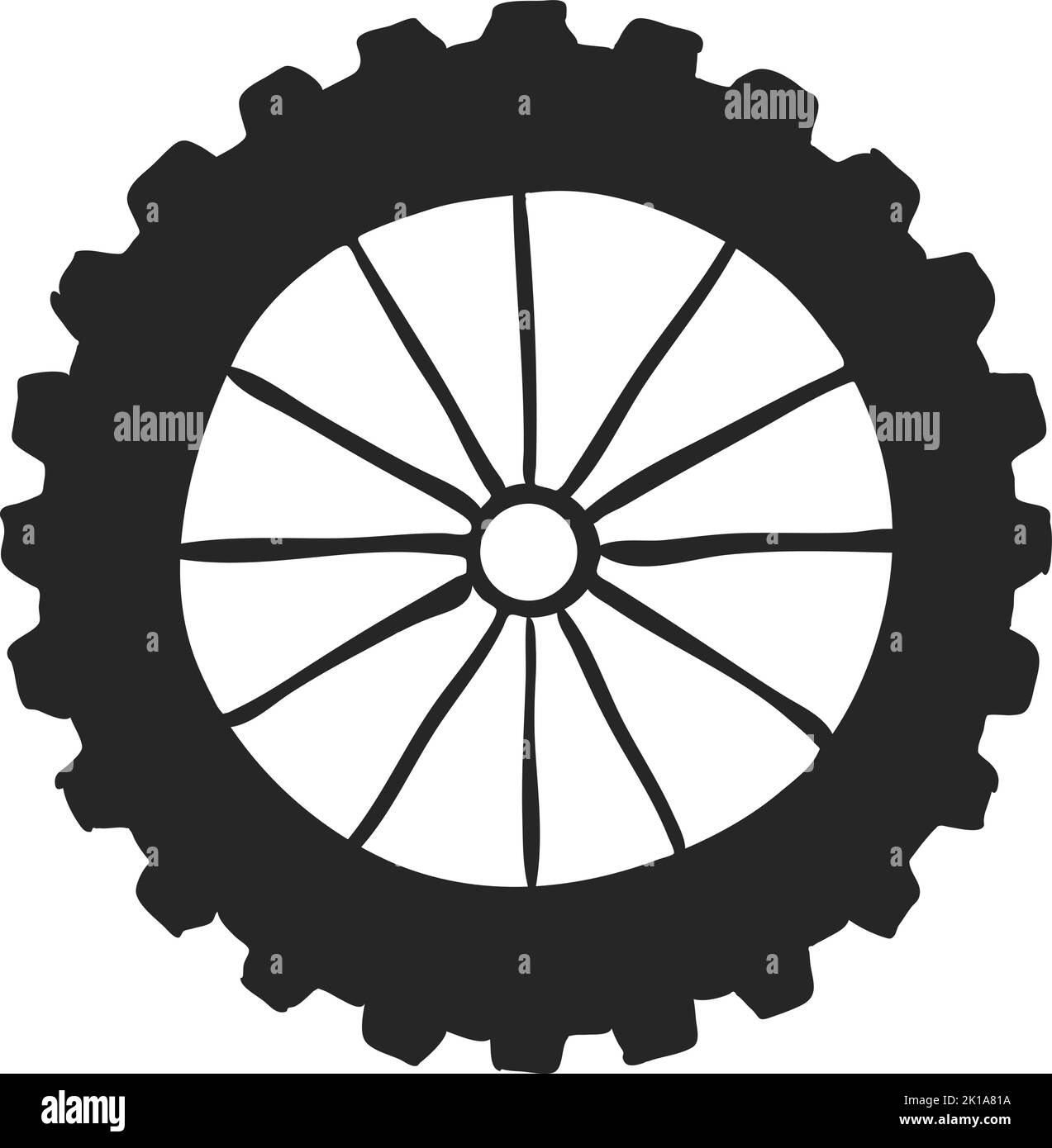 Hand drawn Motorcycle tire vector illustration Stock Vector Image & Art ...