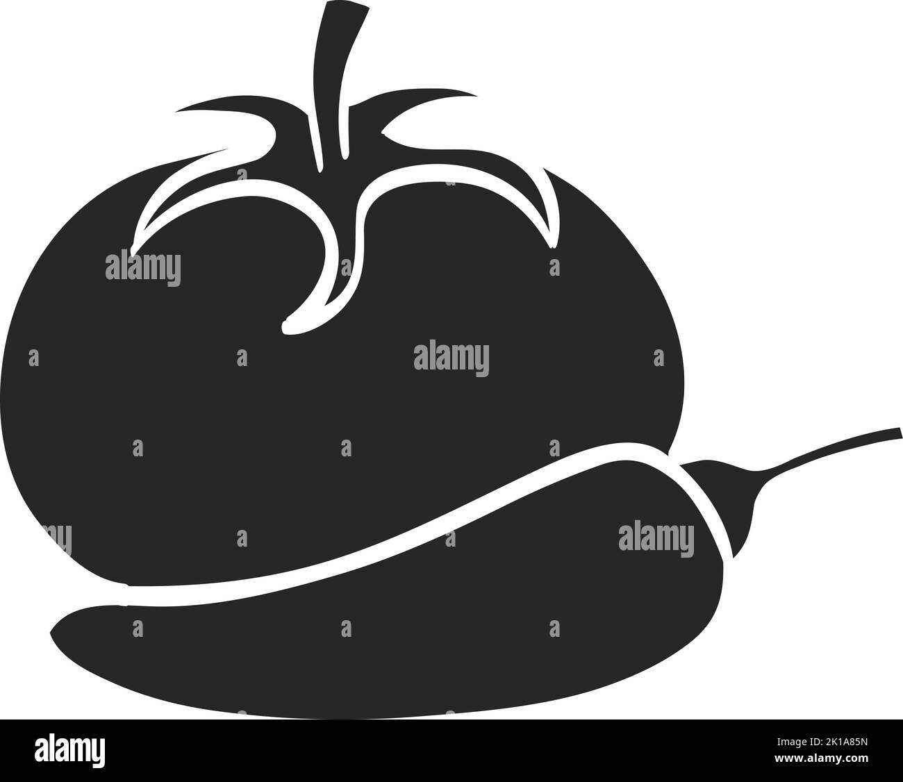 Hand drawn Tomato and pepper vector illustration Stock Vector Image ...
