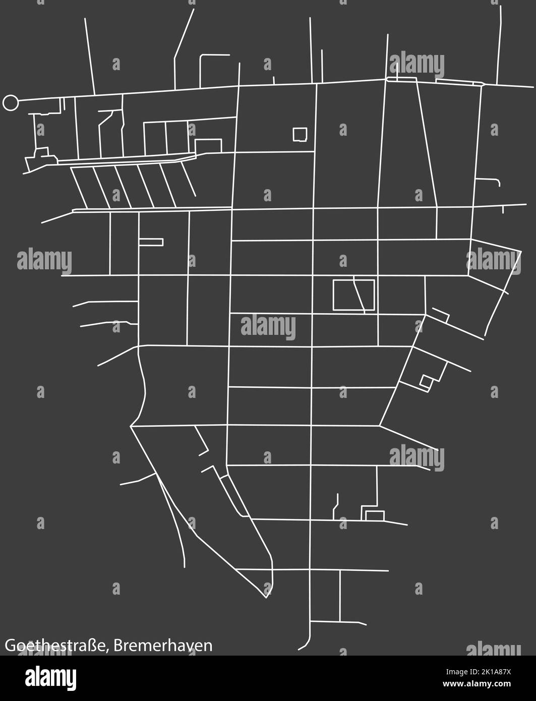 Street roads map of the GOETHESTRASSE QUARTER, BREMERHAVEN Stock Vector ...