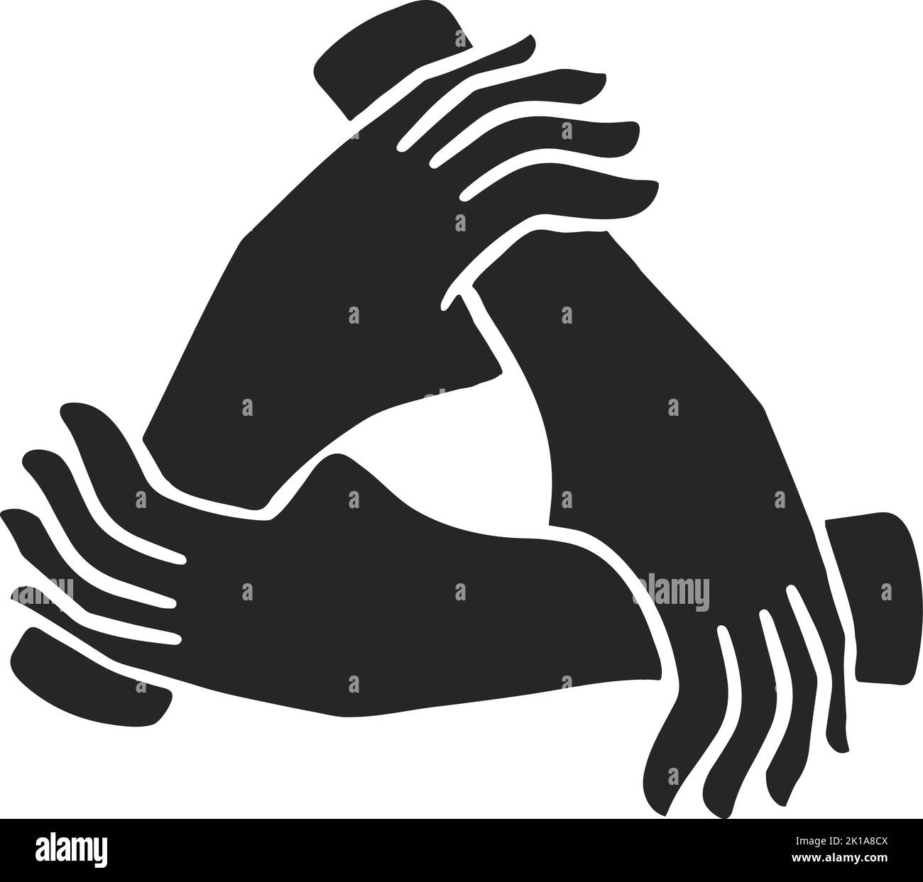 Hand drawn hands icon team work concept vector illustration Stock ...