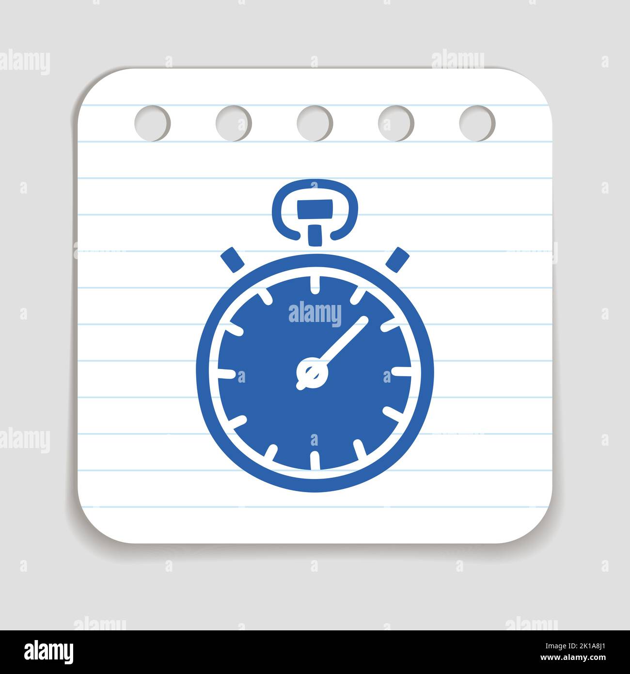 Doodle Chronometer icon. Blue pen hand drawn infographic symbol on a ...