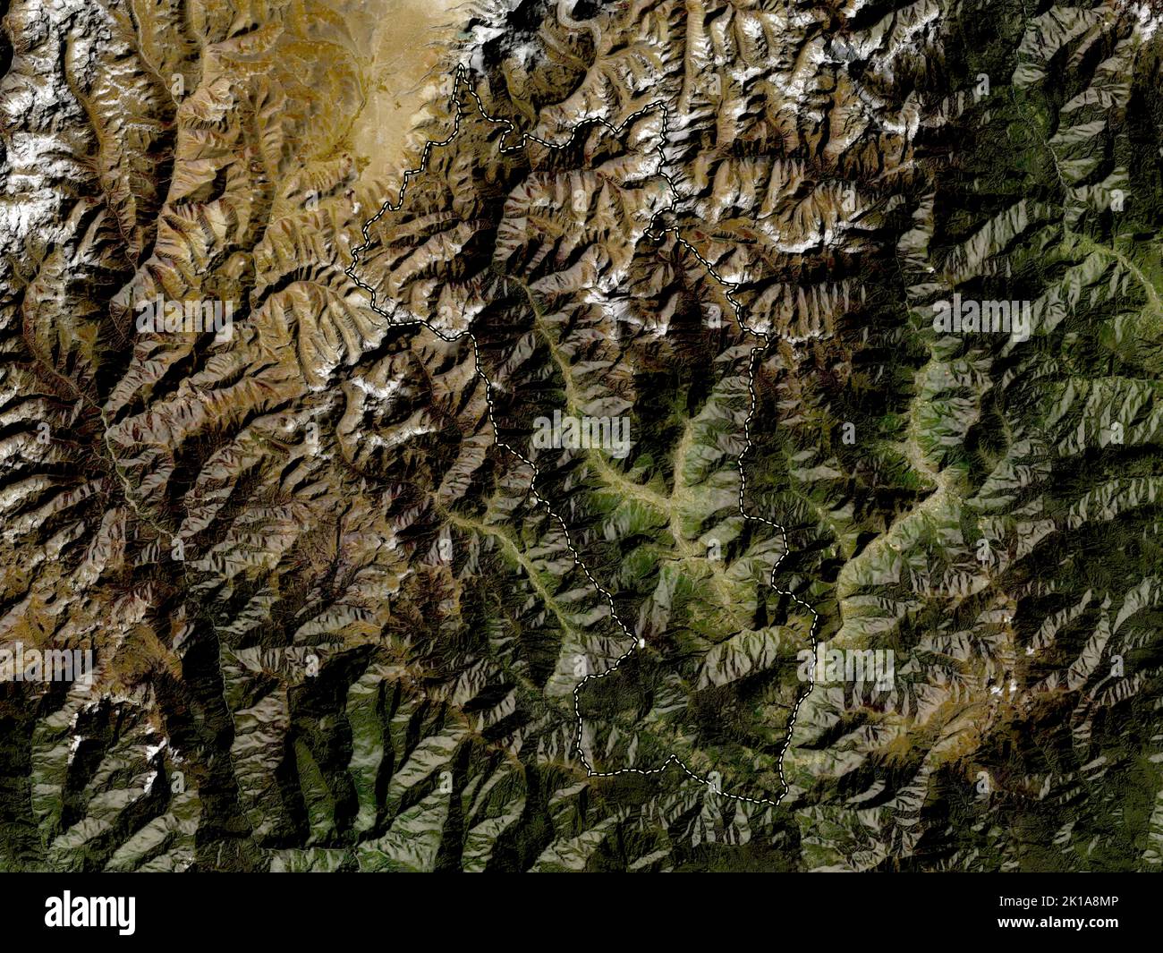 Paro, district of Bhutan. Low resolution satellite map Stock Photo - Alamy