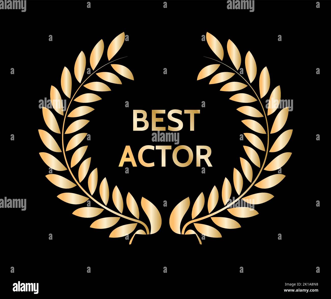 Gold film awards. Golden award wreaths. Vector illustration Stock ...