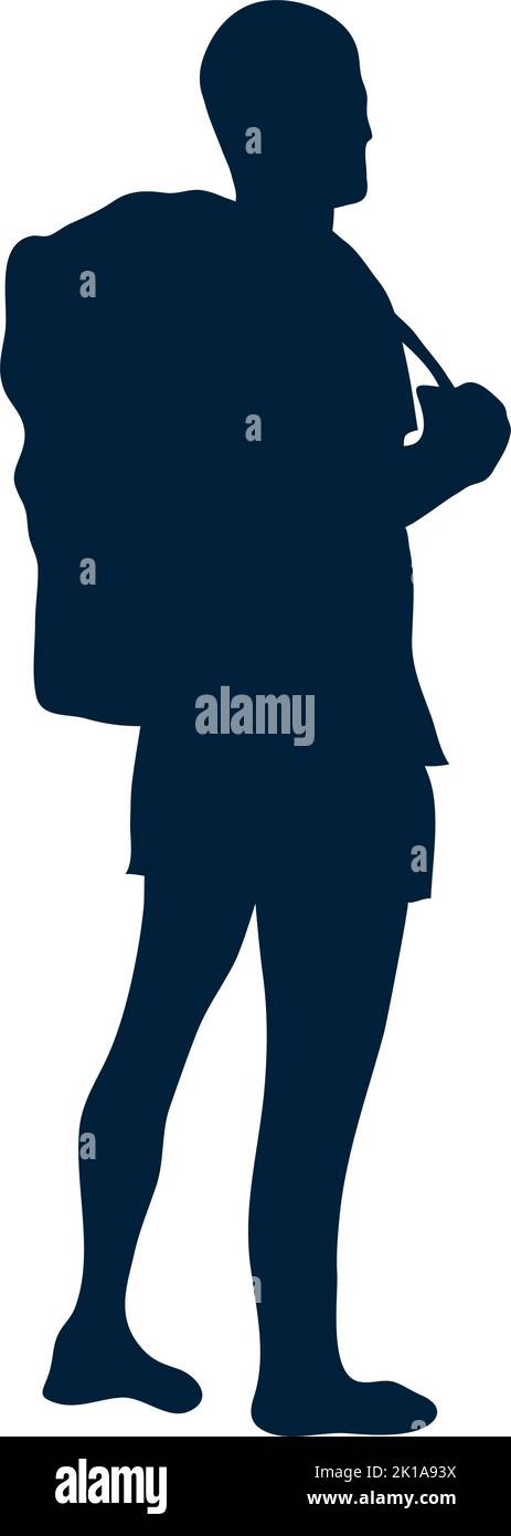 male traveler with bag silhouette Stock Vector Image & Art - Alamy