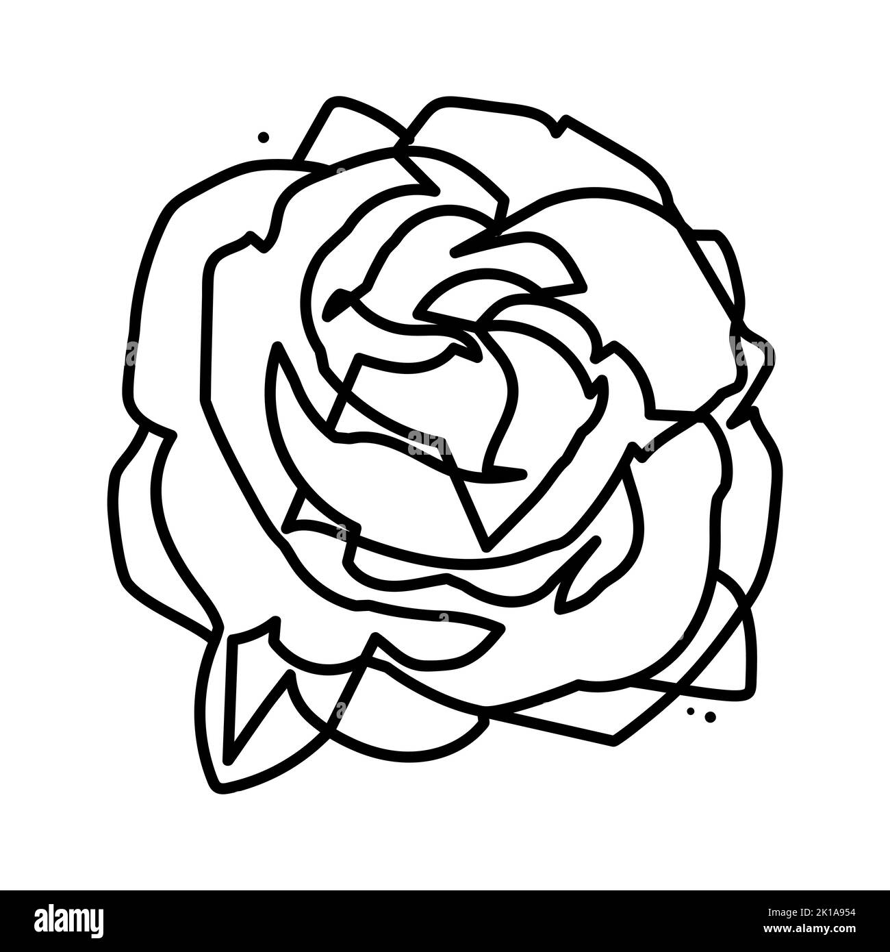 Woman Face With Rose Flower Continuous Line Drawing Stock Vector Image