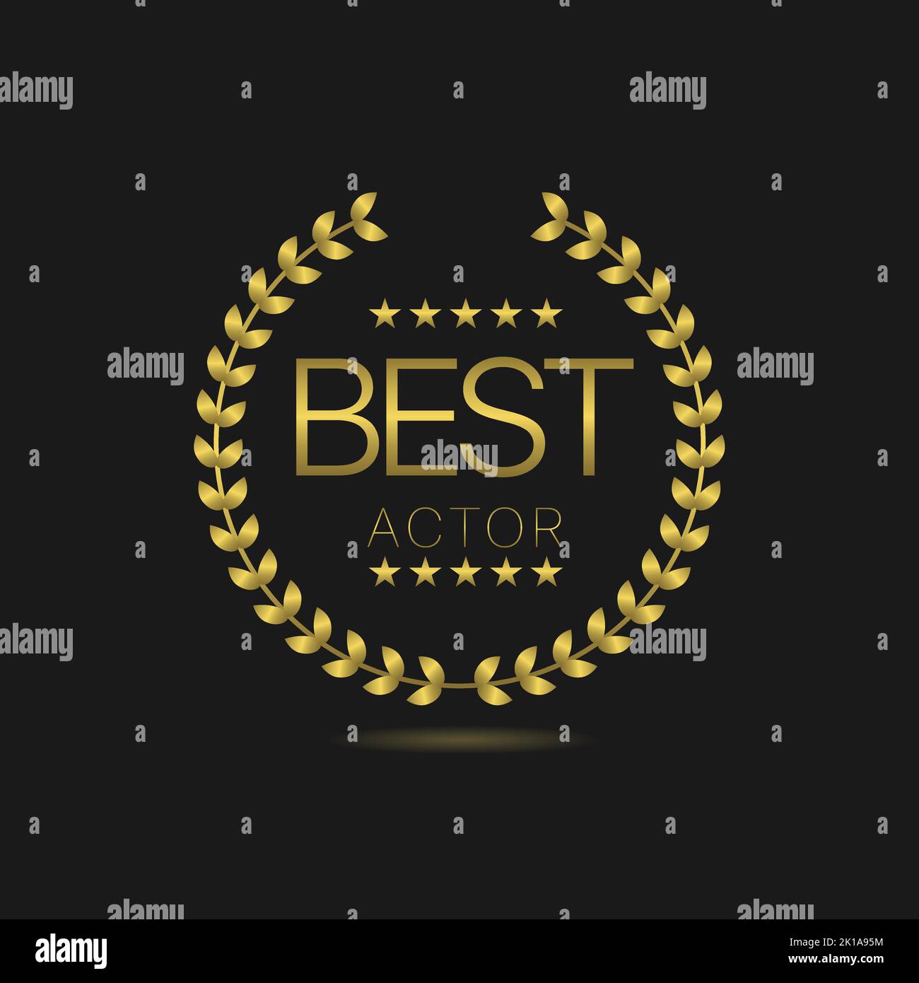 Best actor Golden laurel wreath label Stock Vector Image & Art - Alamy
