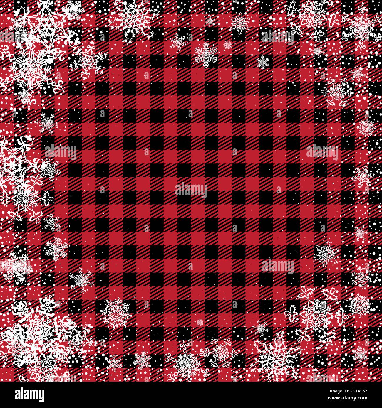 Christmas and New Year pattern at Buffalo Plaid. Festive background for ...