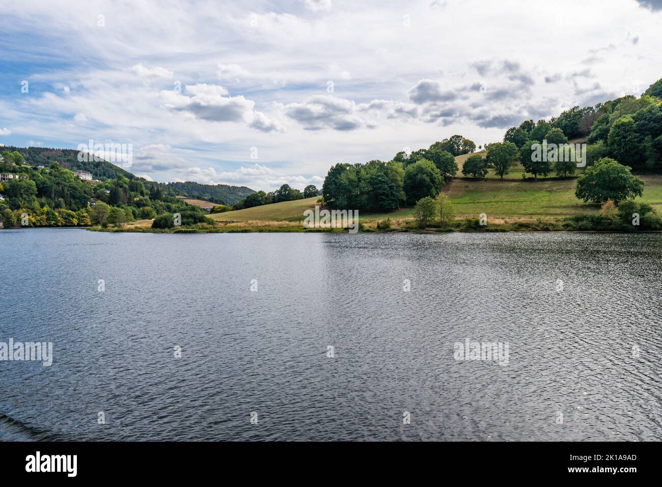 Lake Rursee, In the middle of the Eifel National Park, surrounded by ...