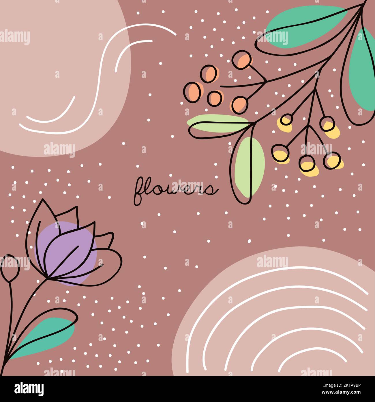 flowers one line style poster Stock Vector Image & Art - Alamy