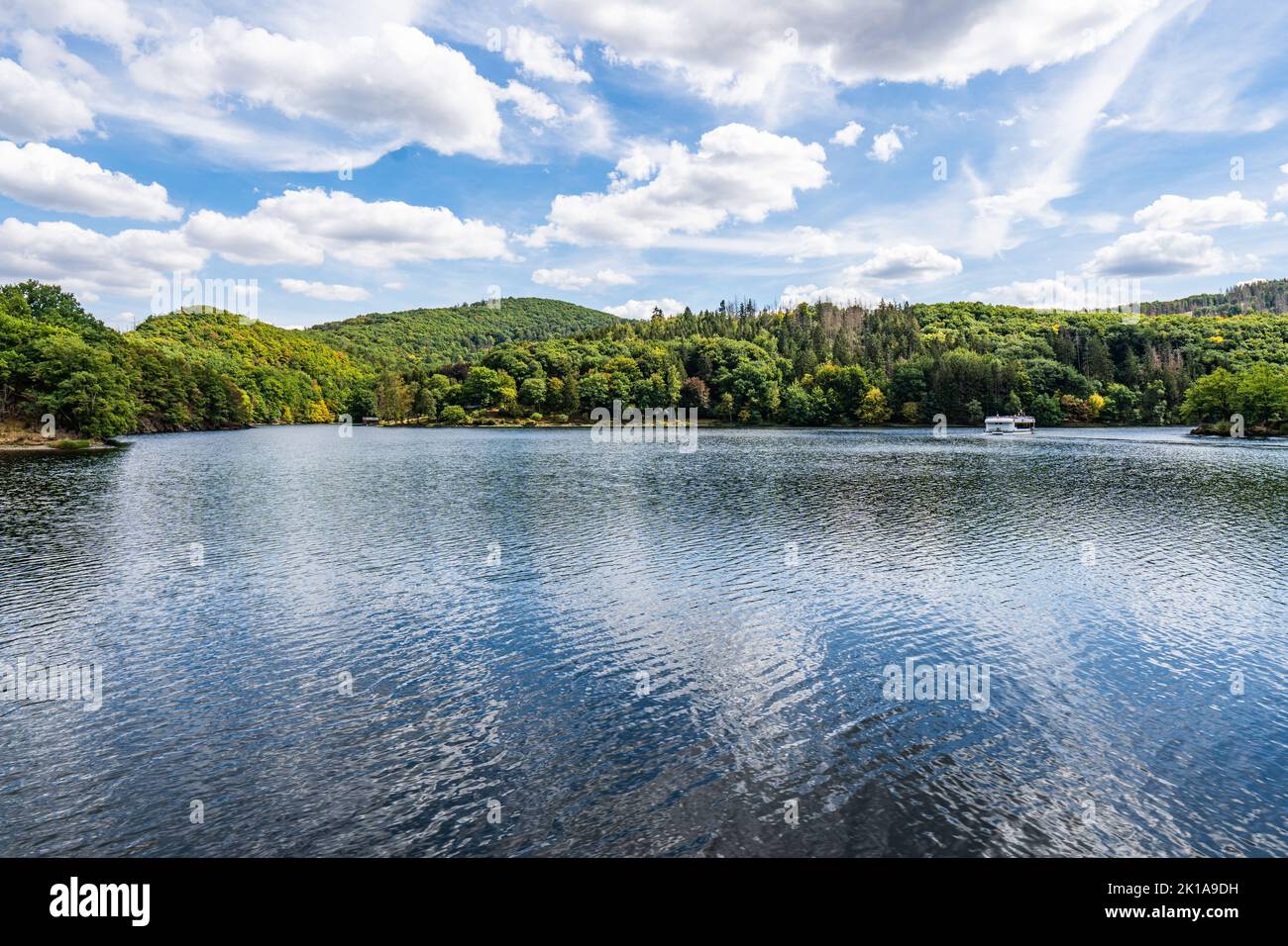 Lake Rursee, In the middle of the Eifel National Park, surrounded by ...