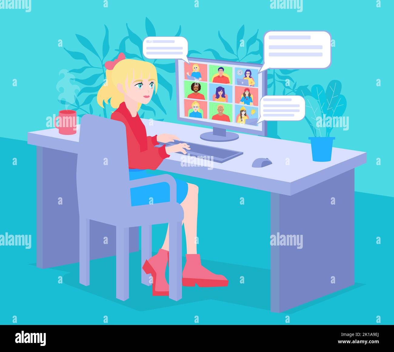 Student girl cartoon hi-res stock photography and images - Alamy