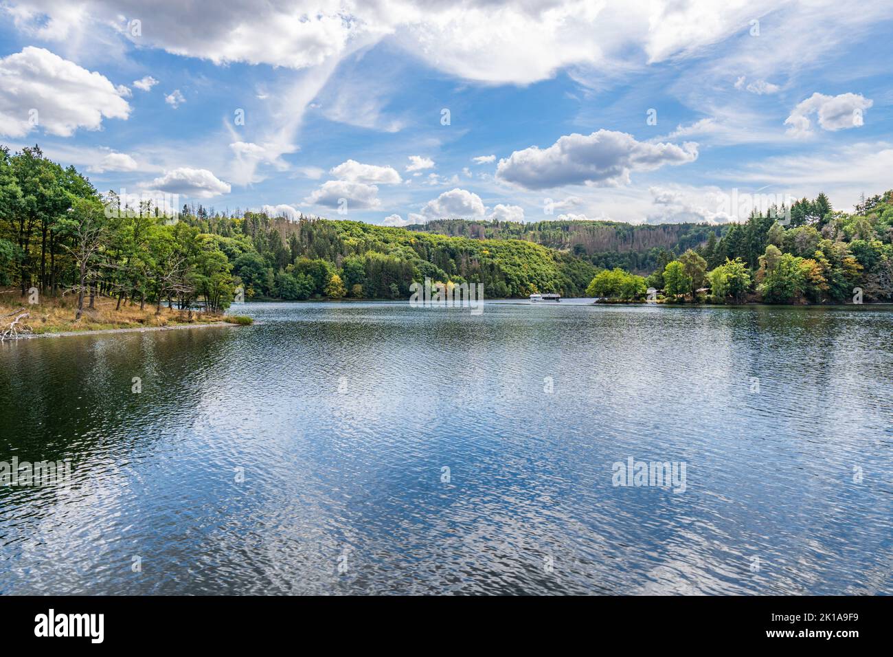 Lake Rursee, In the middle of the Eifel National Park, surrounded by ...