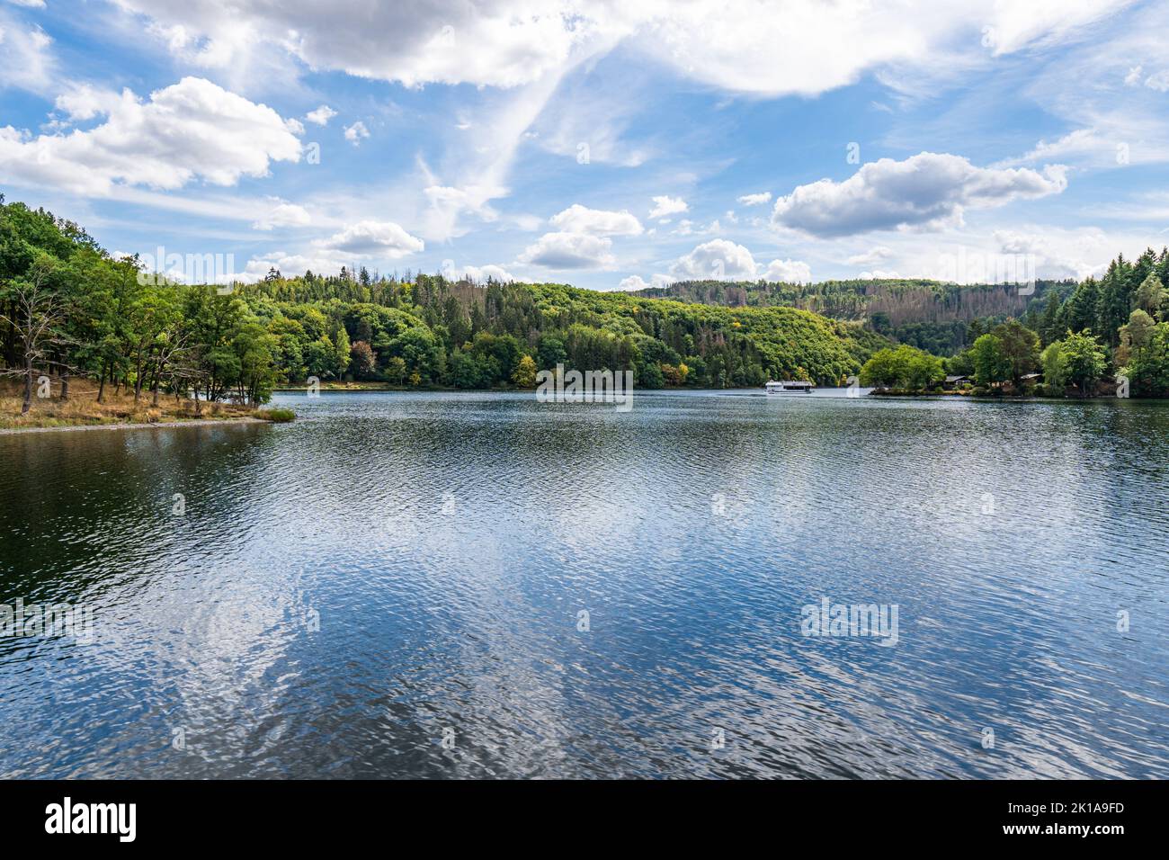 Lake Rursee, In the middle of the Eifel National Park, surrounded by ...