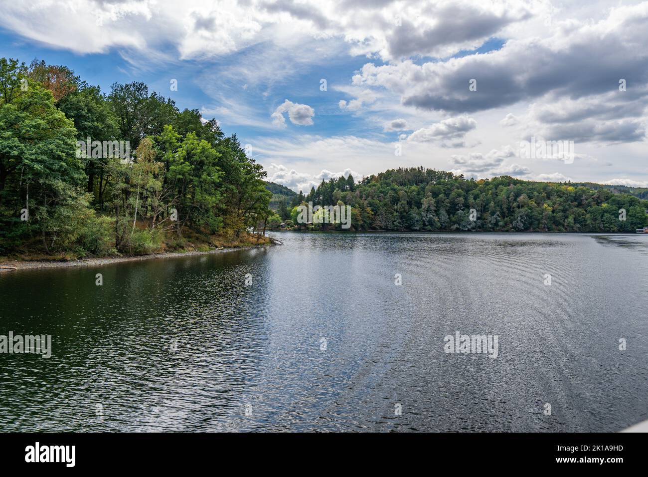 Lake Rursee, In the middle of the Eifel National Park, surrounded by ...