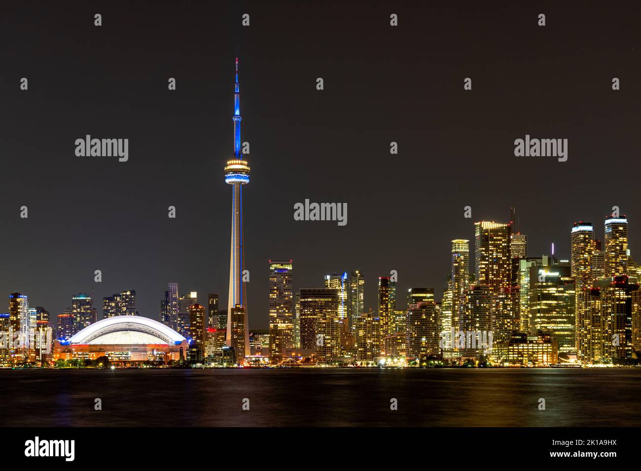 Night view of Toronto City downtown skyline panorama. Ontario, Canada ...