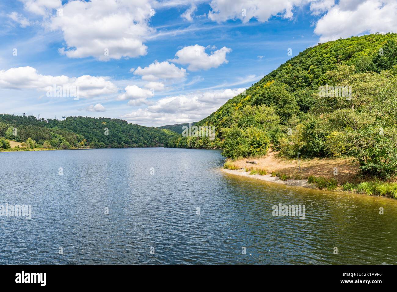 Lake Rursee, In the middle of the Eifel National Park, surrounded by ...
