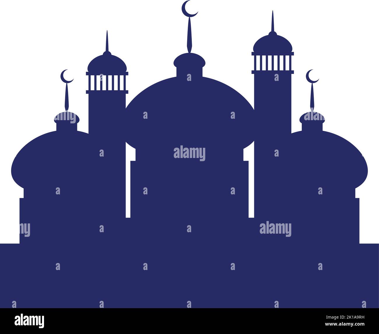 muslim mosque temple blue silhouette Stock Vector Image & Art - Alamy