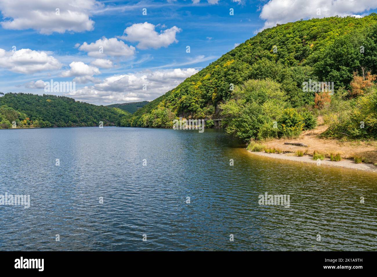 Lake Rursee, In the middle of the Eifel National Park, surrounded by ...