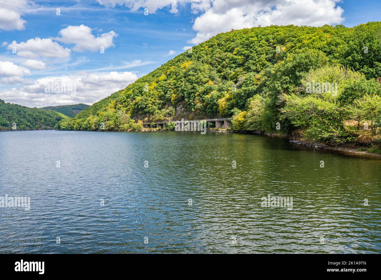 Lake Rursee, In the middle of the Eifel National Park, surrounded by ...