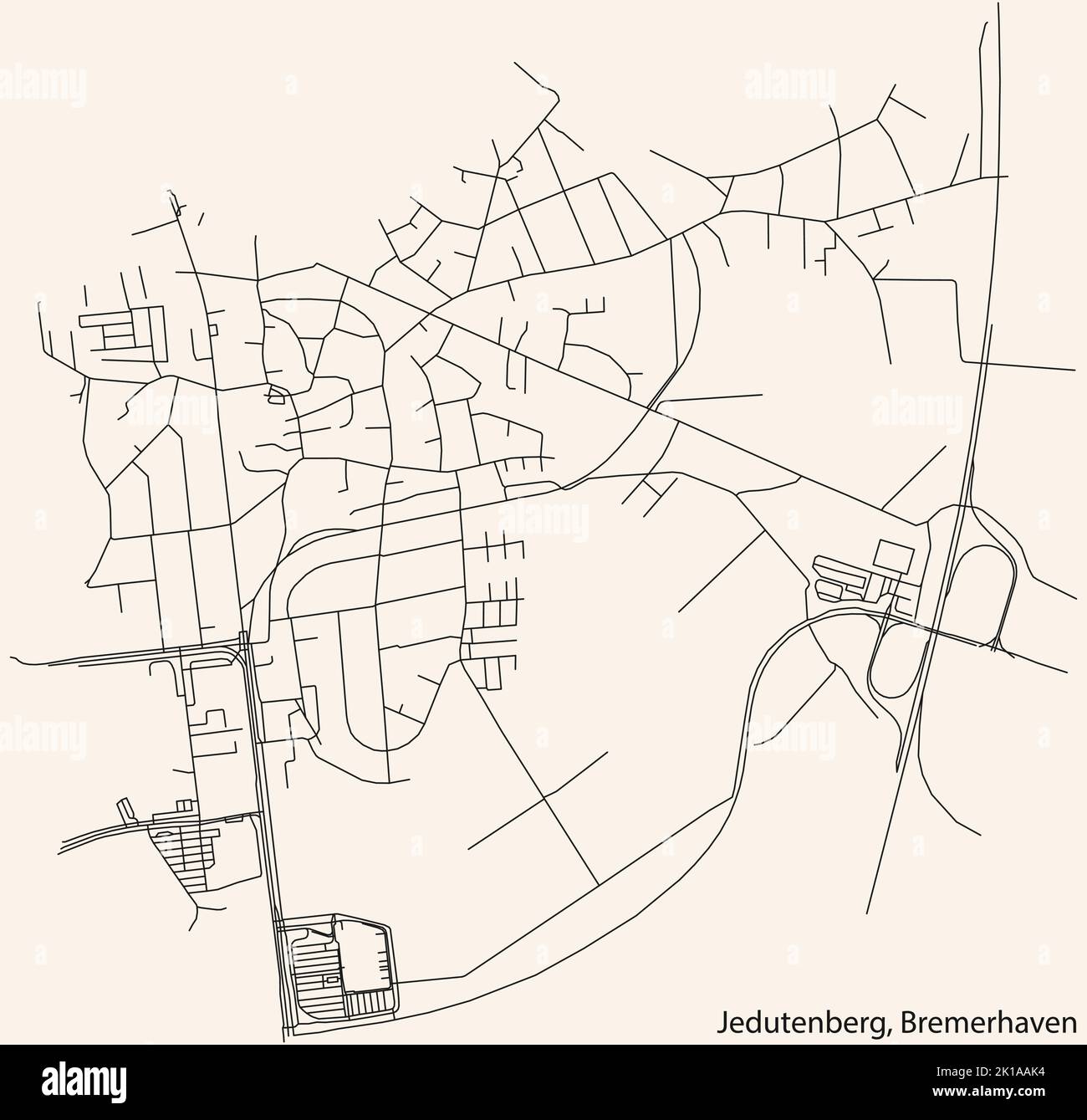 Street roads map of the JEDUTENBERG QUARTER, BREMERHAVEN Stock Vector ...