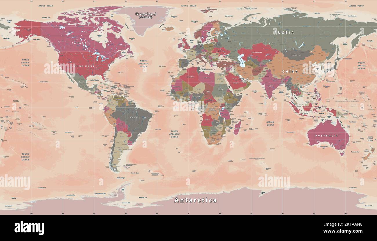 Vector detailed political world map Stock Vector Image & Art - Alamy