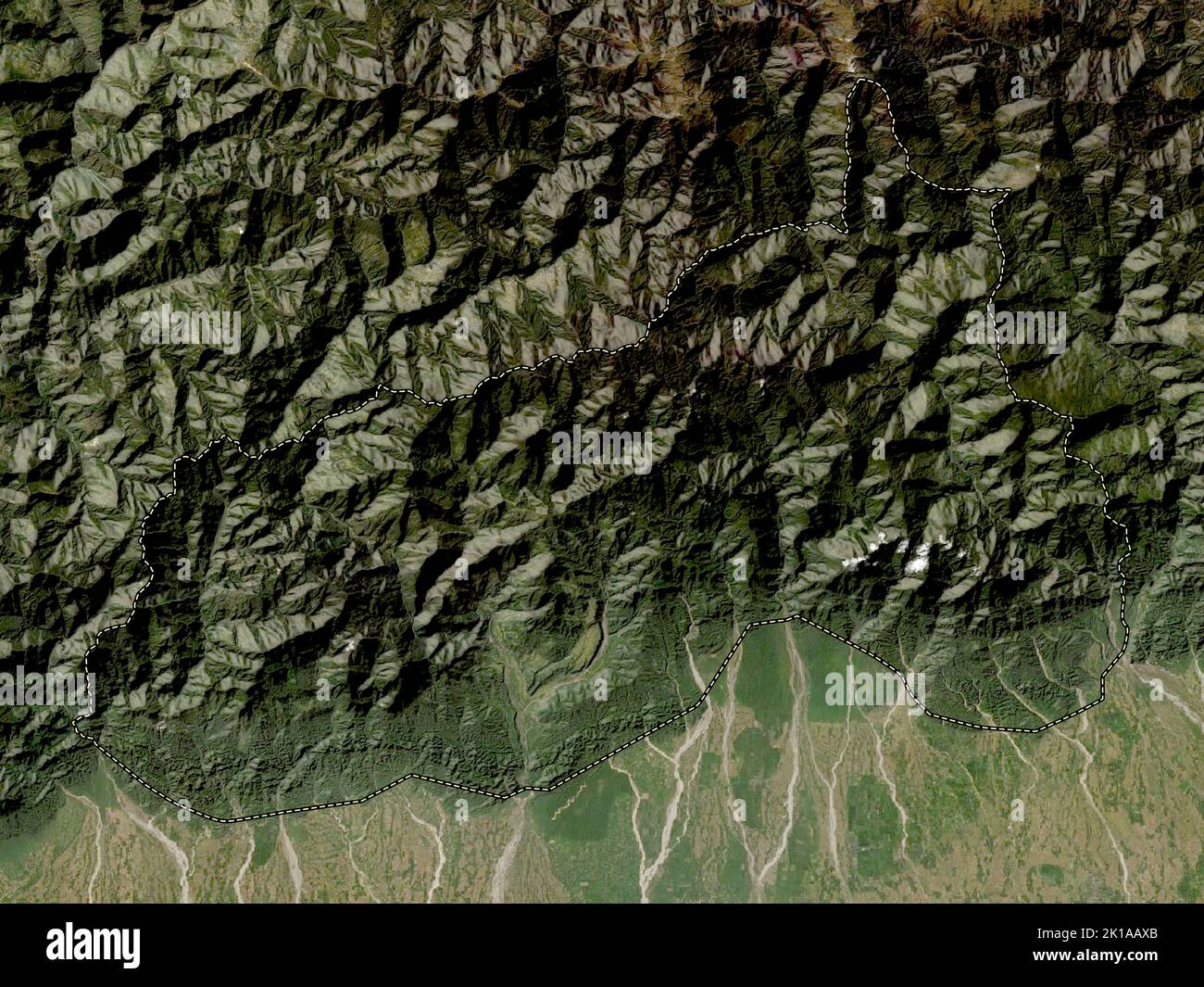 Samdrupjongkhar, district of Bhutan. Low resolution satellite map Stock ...