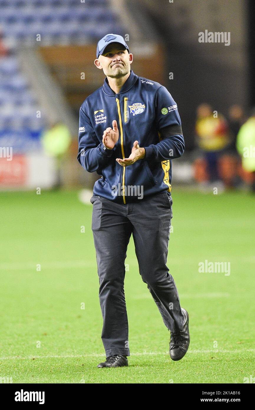 Wigan, UK.16th September 2022 - Leeds Rhinos Head Coach Rohan Smith ...