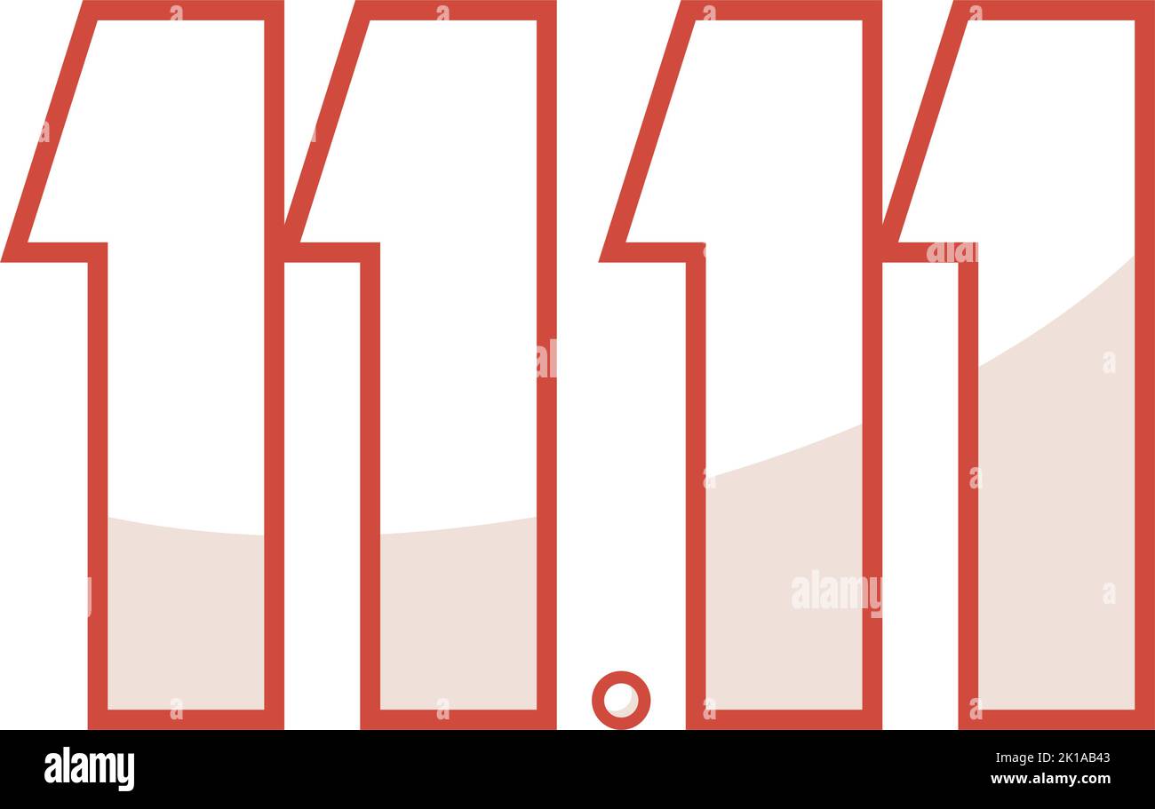 11 11 number red color icon isolated Stock Vector Image & Art - Alamy