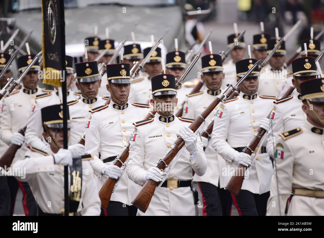 Mexico City, Mexico. 16th Sep, 2022. Members of National Guard marching ...