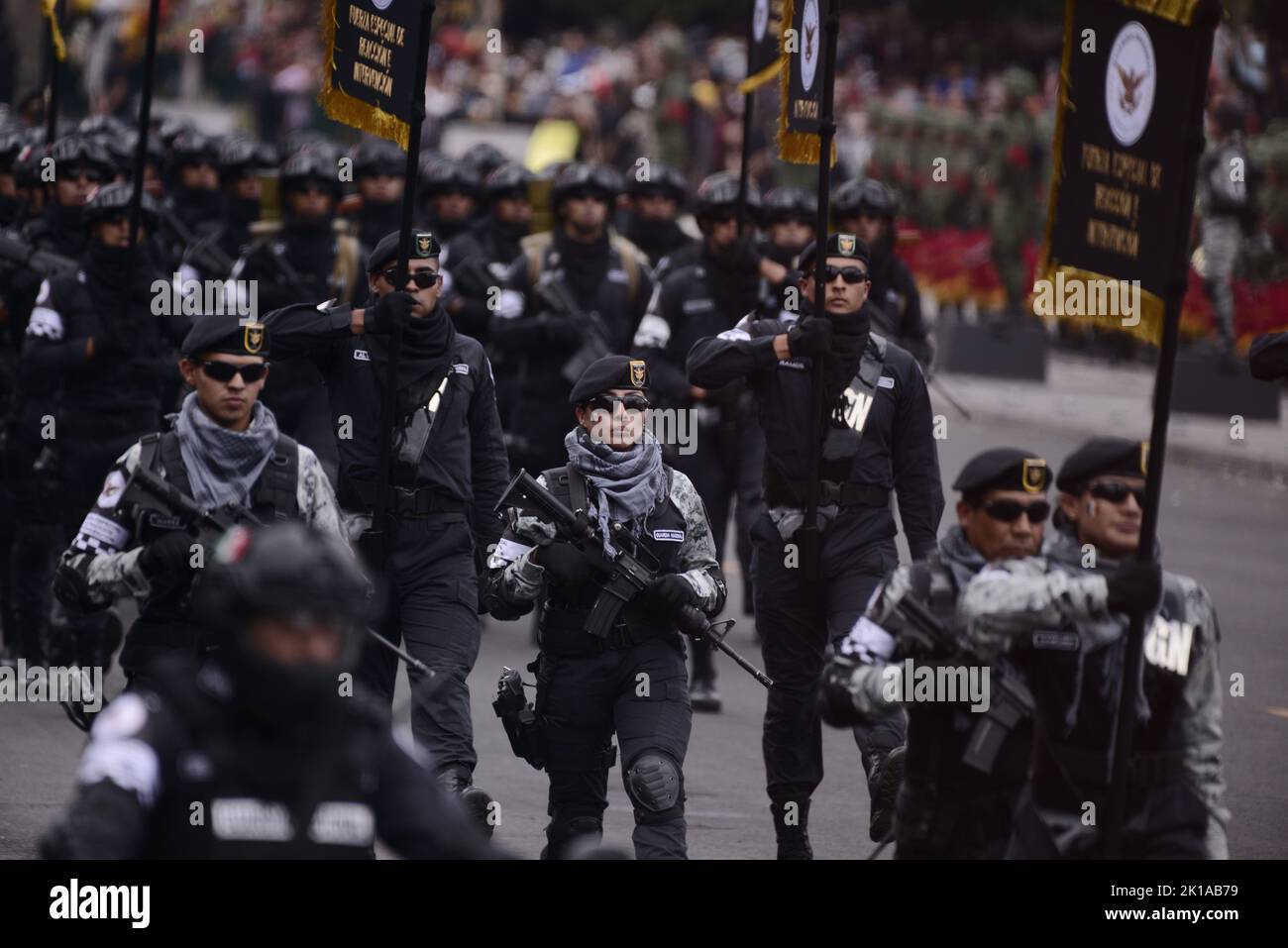 Mexico City, Mexico. 16th Sep, 2022. Members of National Guard marching ...