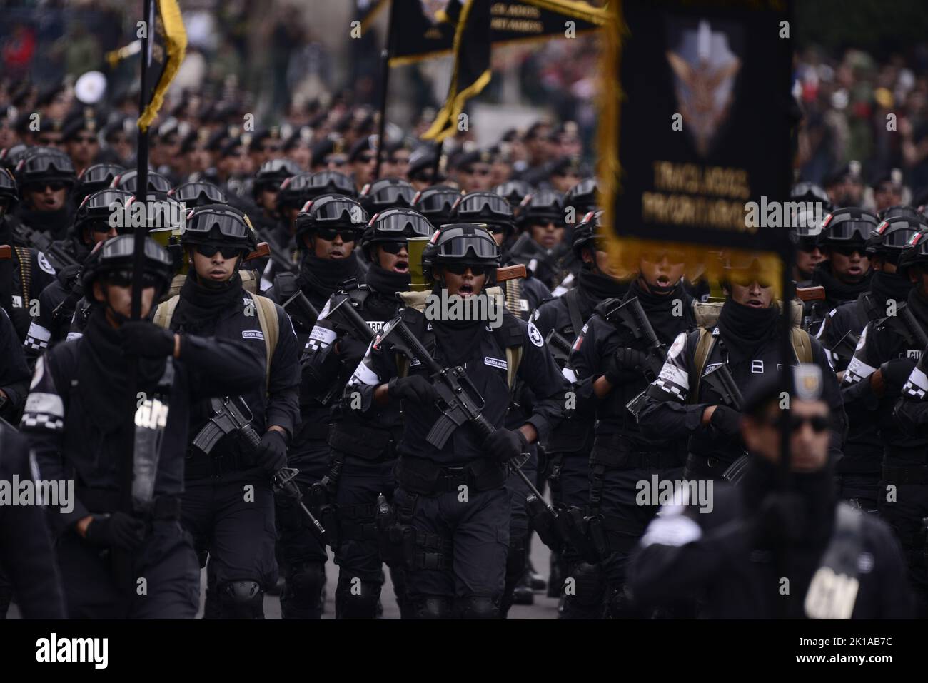 Mexico City, Mexico. 16th Sep, 2022. Members of National Guard marching ...