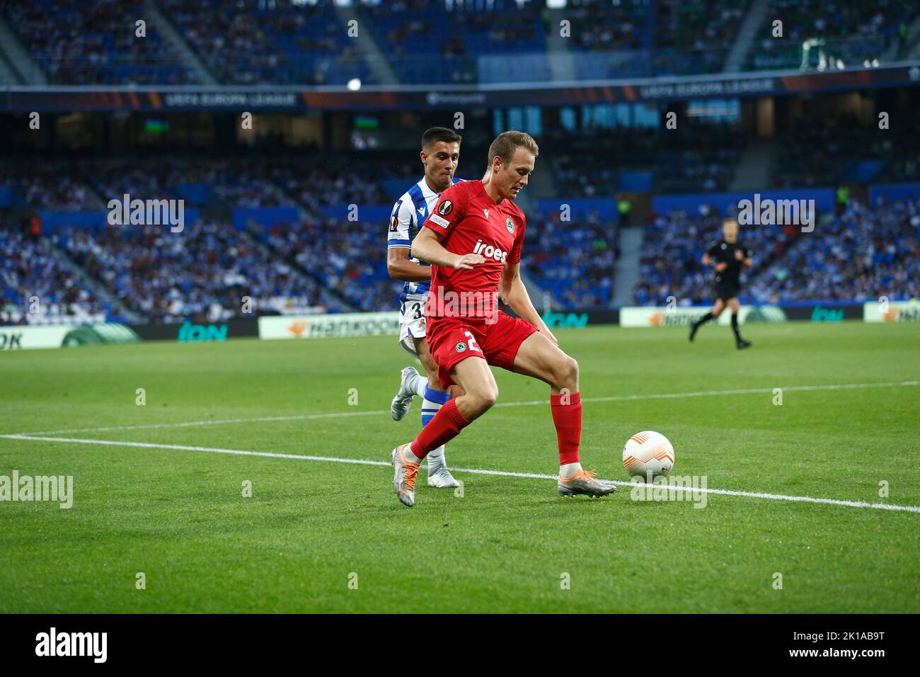 San Sebastian, Spain. 15th Sep, 2022. Adam Lang (Omonoia) Football ...