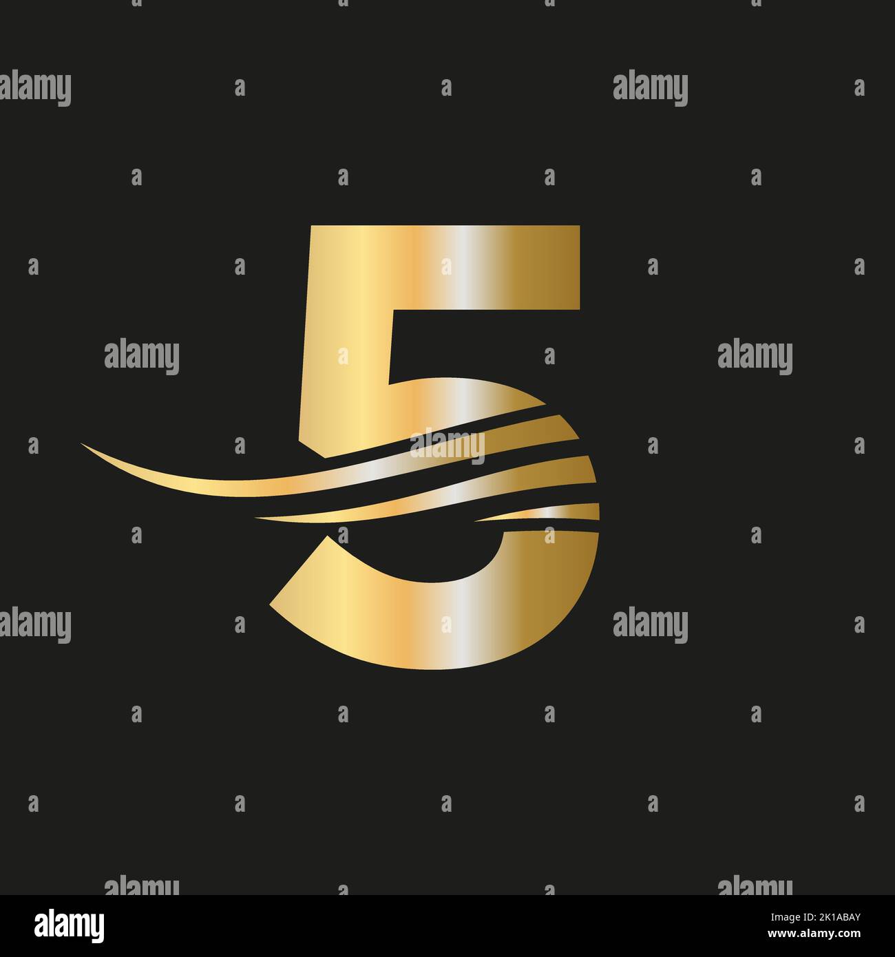 Modern Letter 5, 5 Logo Monogram Logotype Vector Template Combined with ...