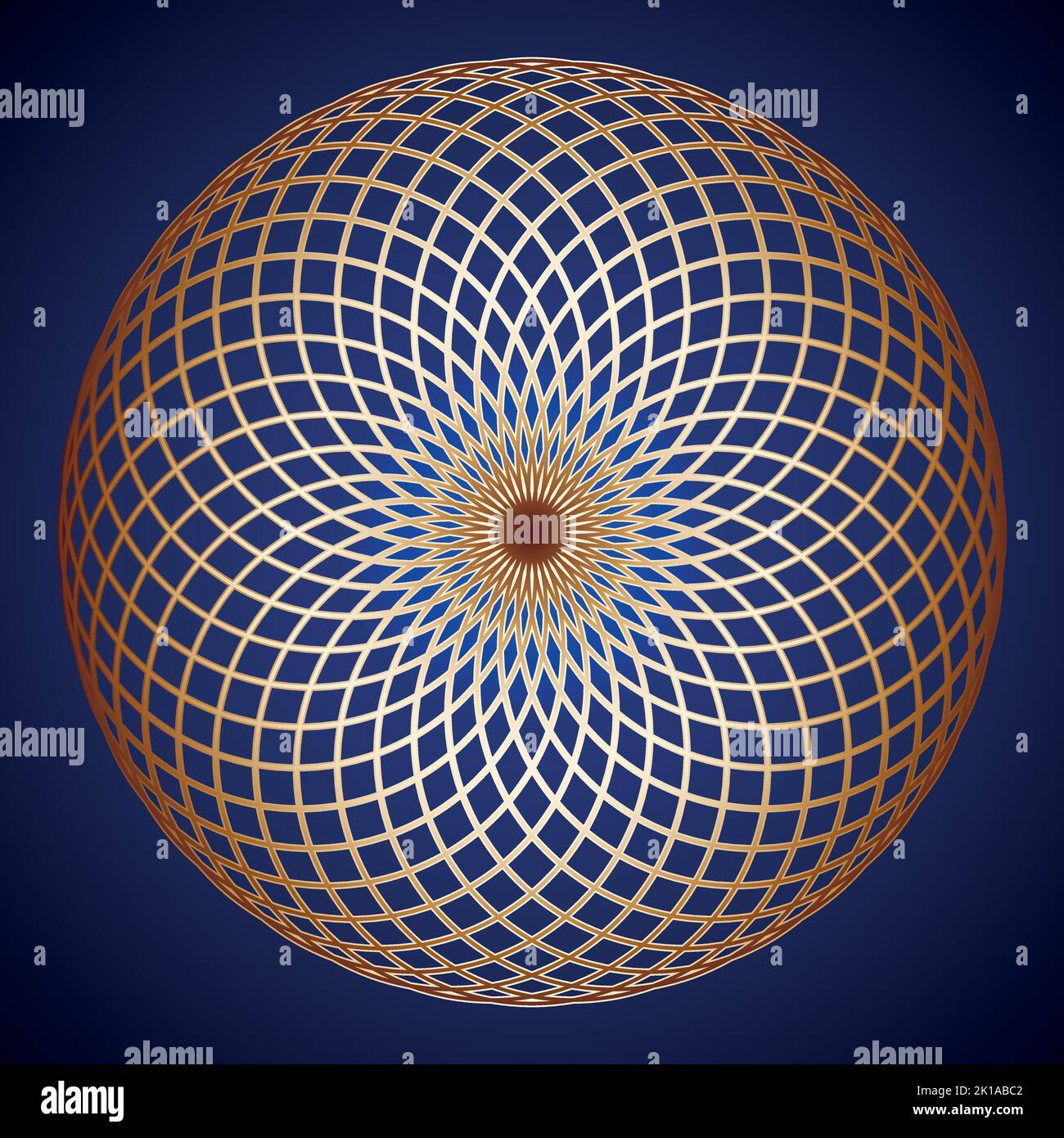 Gold Torus Yantra Sacred Geometry in dark blue background Stock Vector ...