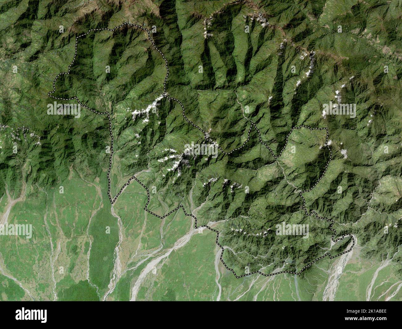 Samtse, district of Bhutan. High resolution satellite map Stock Photo ...